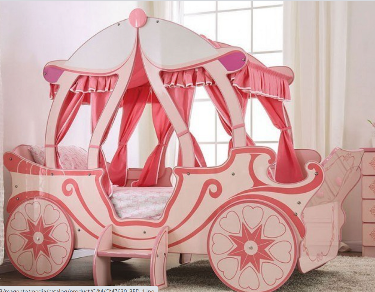 Model AM03 pink carriage bed girls single bed princess bed – back4more