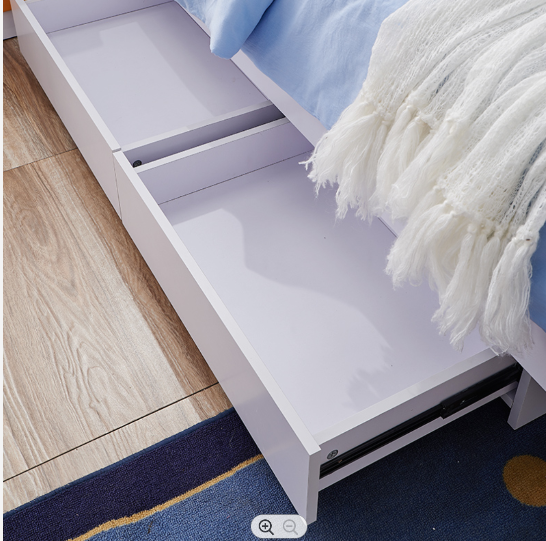 boys blue & orange single bed & storage bed – back4more